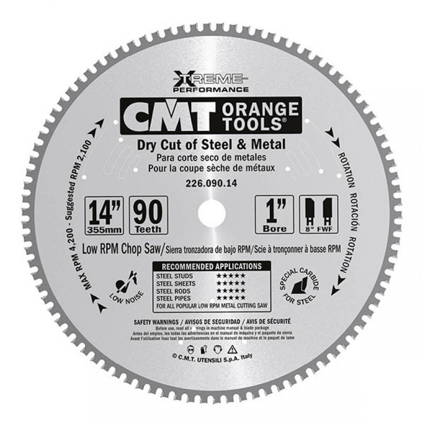 ΔΙΣΚΟΣ ΚΟΠΗΣ ΣΙΔΗΡΟΥ CMT D=355 B=30 RPM=1800 Z=90 K=2.2 P=1.8 α=0°β=8 ...