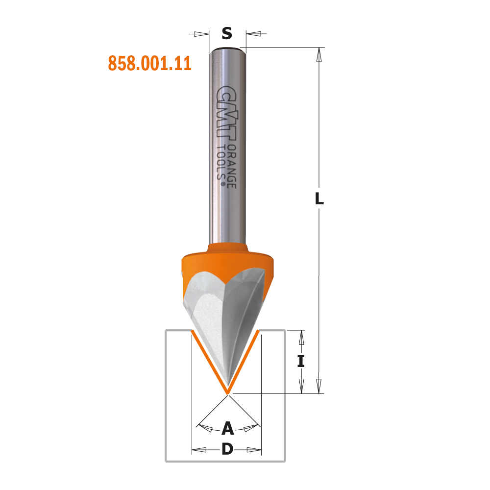 ΚΟΠΤΙΚΟ ΡΟΥΤΕΡ ΧΑΡΑΞΗΣ CMT D=12,7 I=11 L=57,2 S=6,35 Α=60° Laser Point ...