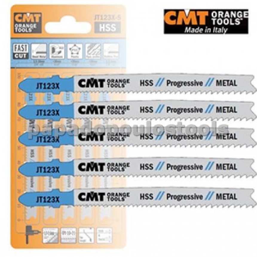 ΠΡΙΟΝΑΚΙΑ ΣΕΓΑΣ ΜΕΤΑΛΛΟΥ CMT JT123X-5 HSS Progressive for MetalJig saw ...